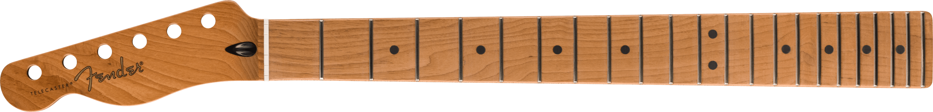 Satin Roasted Maple Telecaster LH Neck, 22 Jumbo Frets, 12", Maple, Fl ...