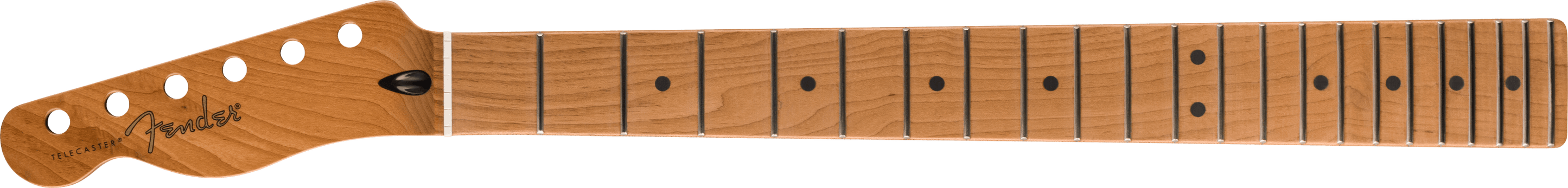 Satin Roasted Maple Telecaster LH Neck, 22 Jumbo Frets, 12", Maple, Fl ...
