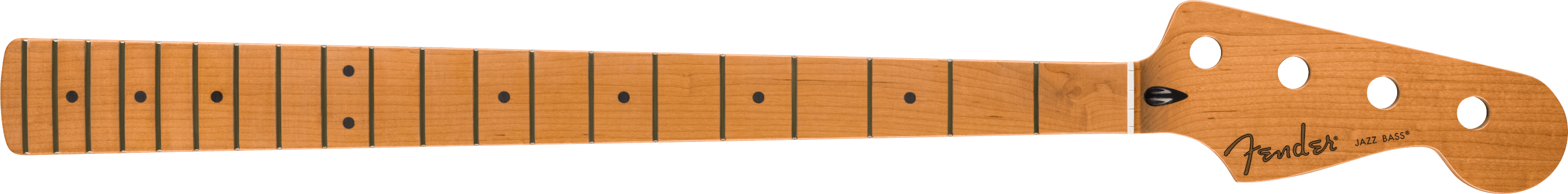 Satin Roasted Maple Jazz Bass® Neck, 20 Jumbo Frets, 12", Maple, Flat ...