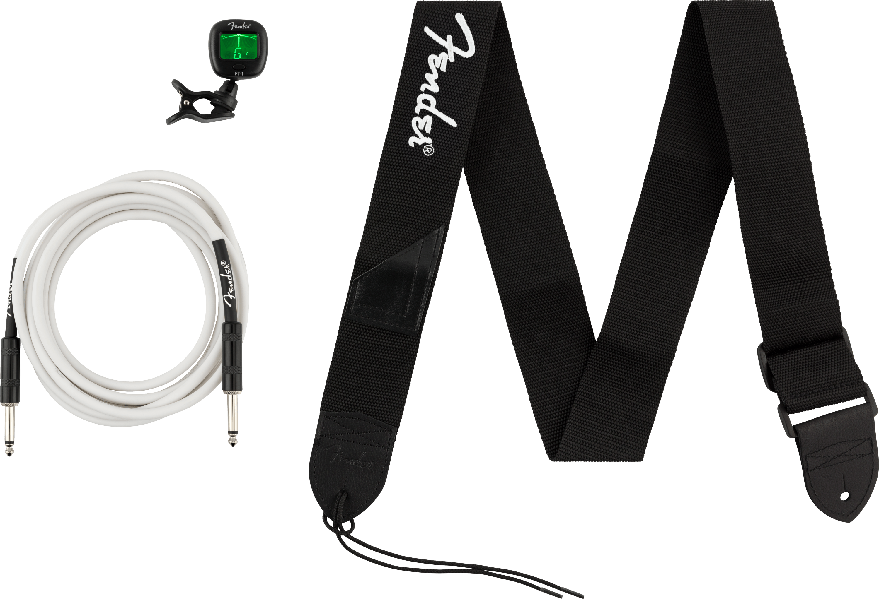 Accessory Essentials Pack - Cable, Clip-On Tuner, Strap – Fender