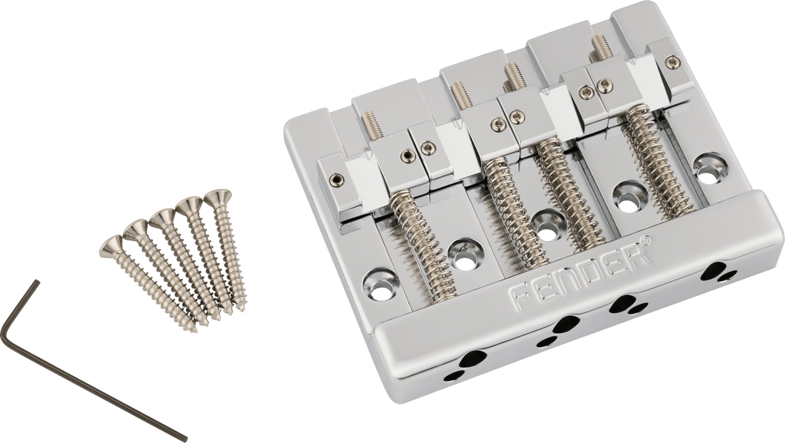 Fender® HiMass™ 4-String Bass Bridge Assembly With Brass Saddles