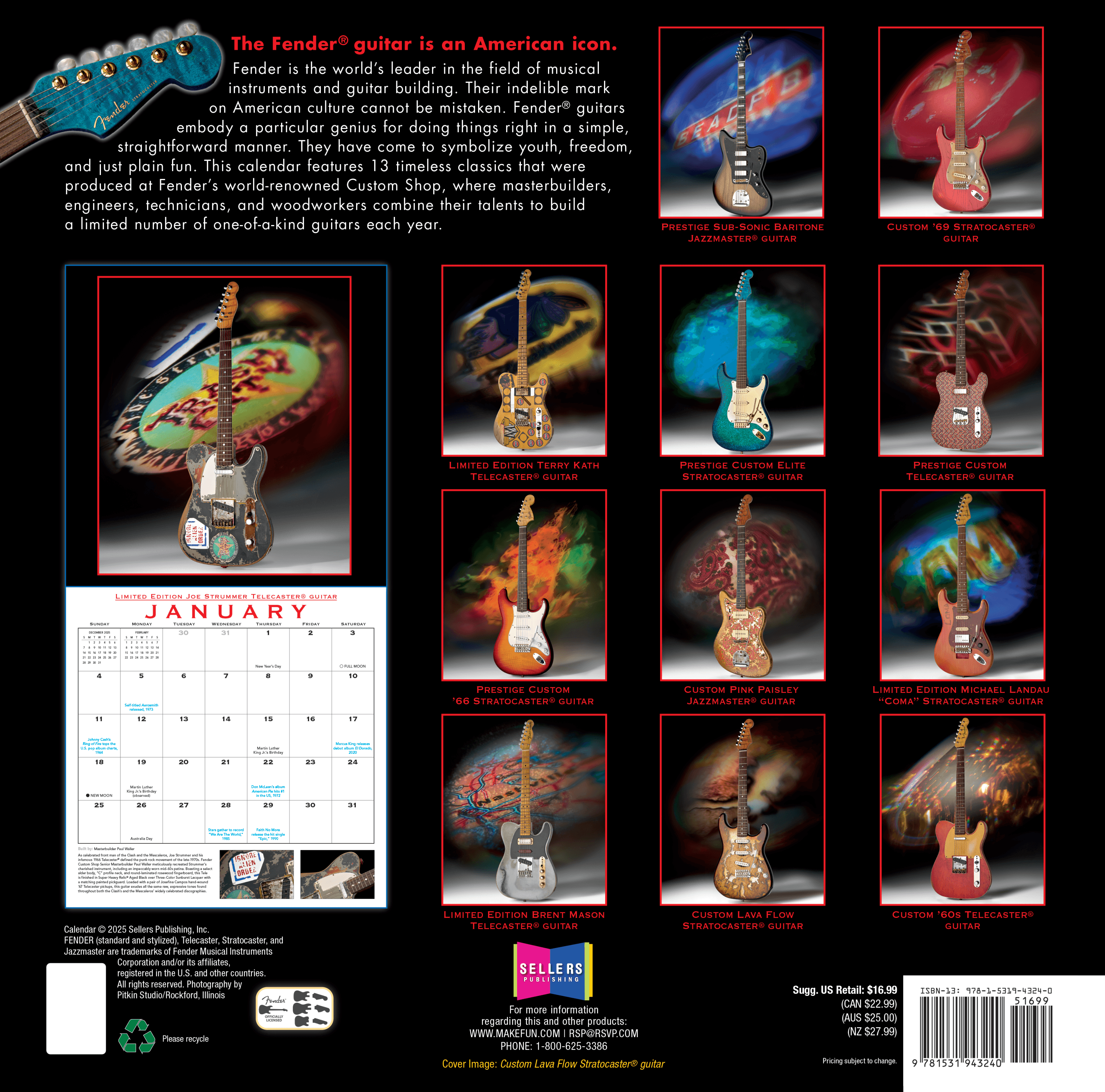 2026 Fender® Custom Shop Calendar